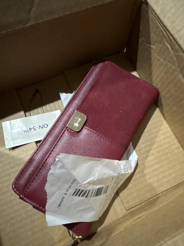 On 34th Angii Zip Around Rhubarb Colorblock Lizard Embossed Wallet ...