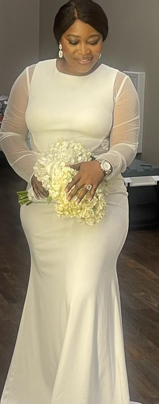 Eliza J Women's Jewel-Neck Sheer-Cutout Scuba Crepe Gown - Macy's