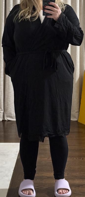 State of Day Women's Lace-Trim Knit Wrap Robe, Exclusively at Macy's ...