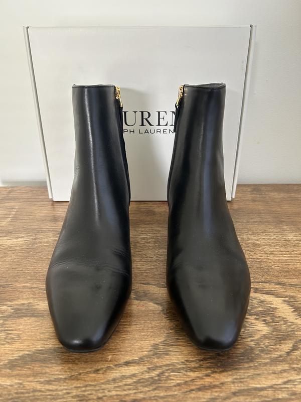 Lauren Ralph Lauren Women's Demi Burnished Leather Booties - Macy's