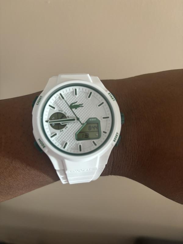 Lacoste Men's LC33 White Silicone Strap Watch 45mm - Macy's