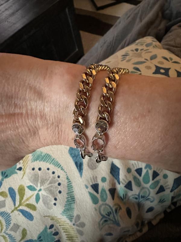 COACH Faux Stone Signature Mixed Sculpted C Chain Bracelet - Macy's