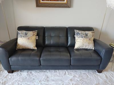 Kaleb 84 tufted leather sofa store