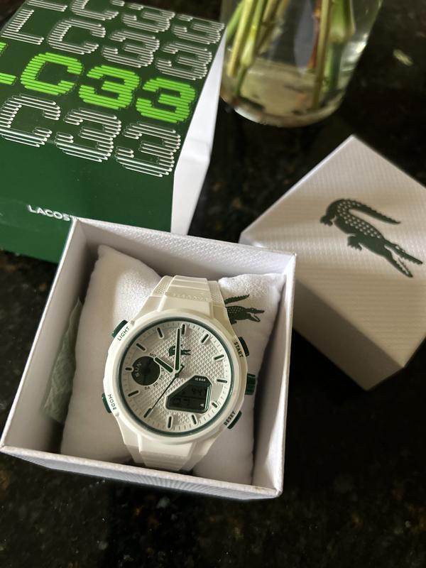 Lacoste Men's LC33 White Silicone Strap Watch 45mm - Macy's