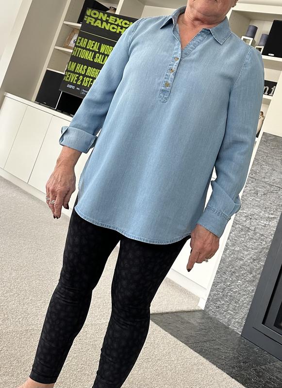 Style & Co Women's Cotton Split-Neck Popover Shirt, Created for Macy's ...