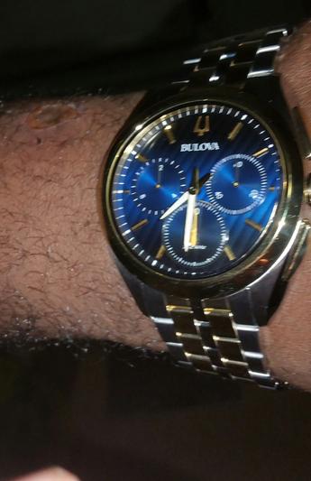 Bulova Men's Chronograph Curv Two-Tone Stainless Steel Bracelet Watch ...