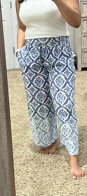 JM Collection Women's Linen Blend Ombré Print Cropped Pants, Created ...