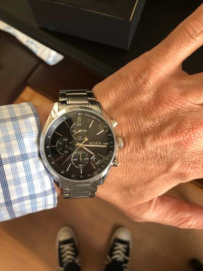 HUGO BOSS Men's Chronograph Grand Prix Stainless Steel Bracelet Watch ...