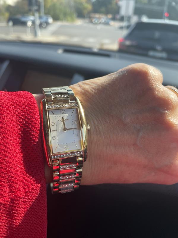 COACH Women's Reese Gold-Tone Stainless Steel Crystal Watch 24mm - Macy's