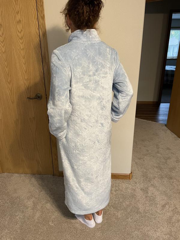 Charter Club Women's Long Snowflake Embossed Zip-Front Robe, Created ...