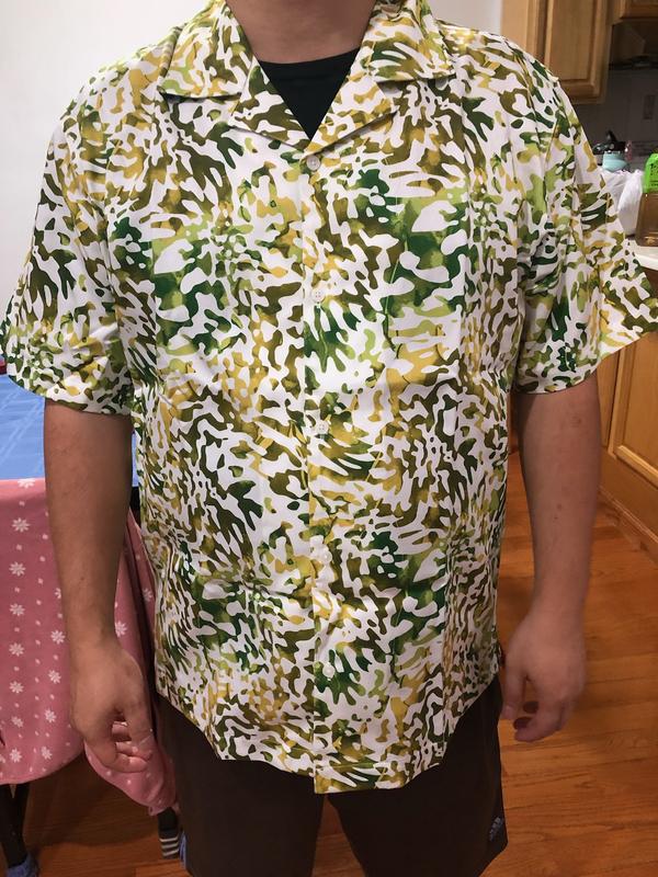 Mode of One Men's Relaxed-Fit Printed Button-Down Camp Shirt, Created ...