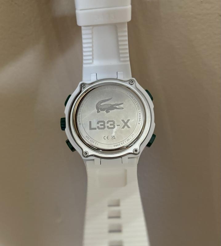 Lacoste Men's LC33 White Silicone Strap Watch 45mm - Macy's