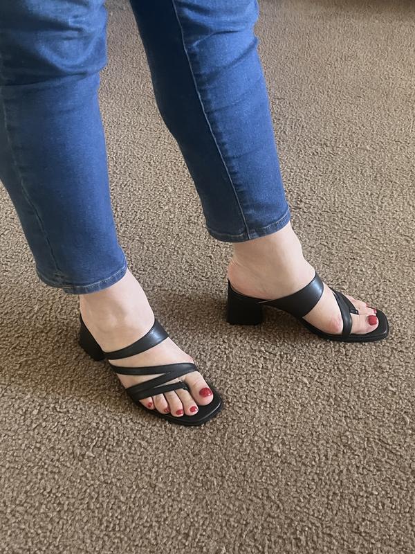 Sun + Stone Women's Baylinn Block Feel Slip On Dress Sandals, Created ...