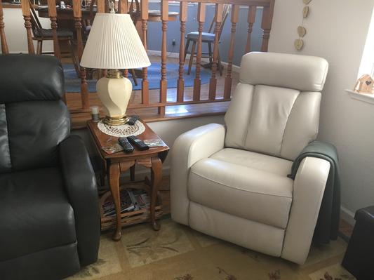 Dasia leather swivel rocker power recliner with articulating headrest and usb power outlet store