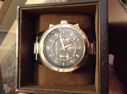 Michael Kors Men's Chronograph Runway Two Tone Stainless Steel Bracelet ...