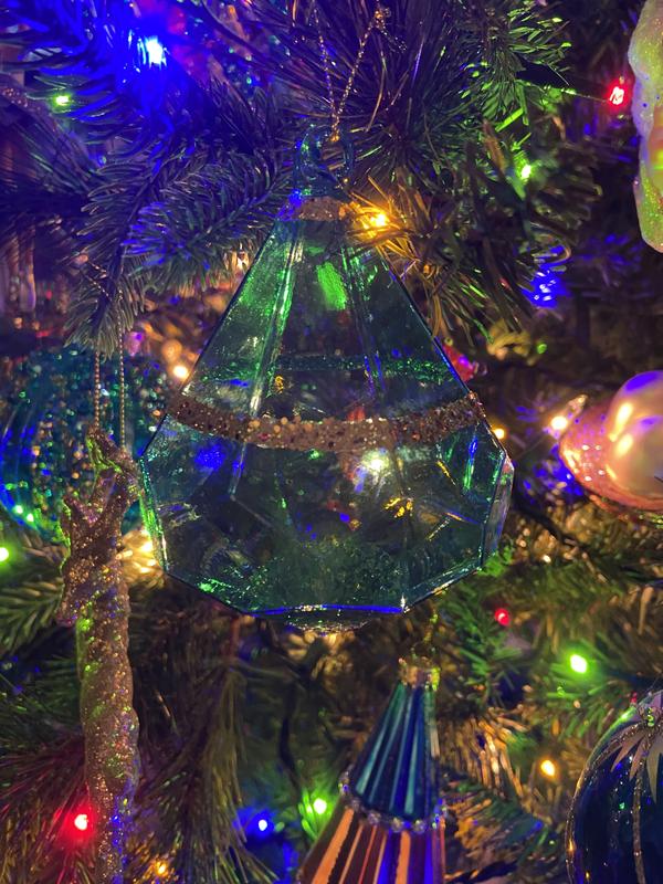 Holiday Lane Electric Gems Glittered Light Blue Ornament, Created for ...