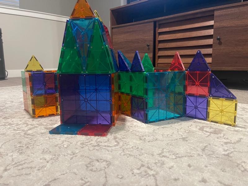 Magna-tiles 32 Pc. Clear Colors Magnetic Tiles Set - Ages 3 ...
