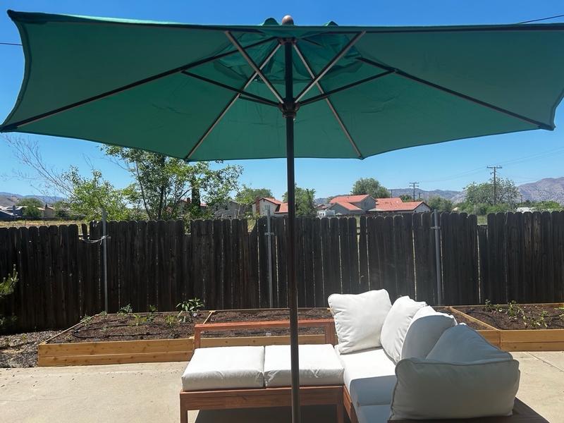 Astella 9-ft Steel Green No-tilt Market Patio Umbrella MOW906202-P09 at ...
