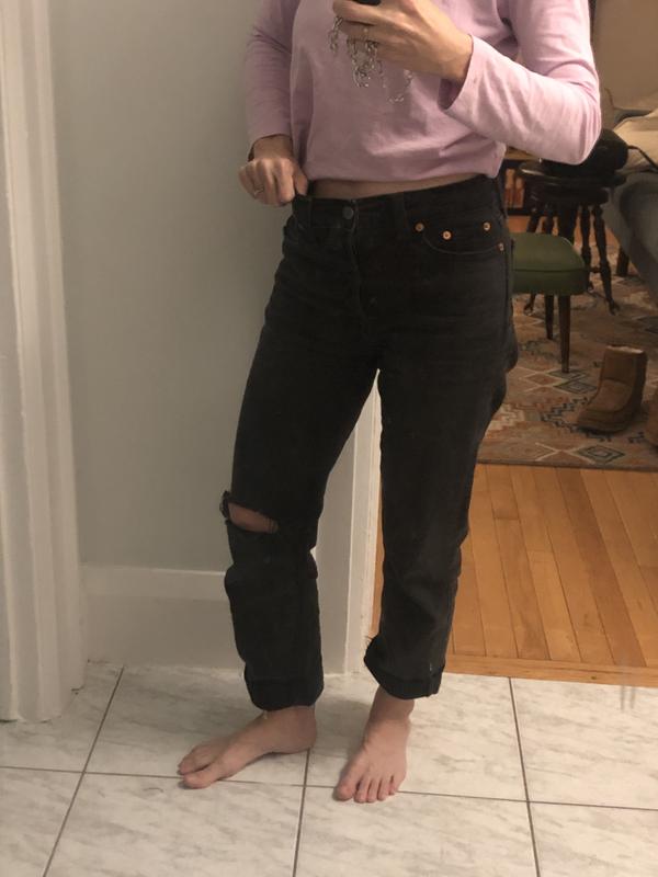 Levi's Women's Wedgie High Rise Straight Leg Jeans with Destruction ...