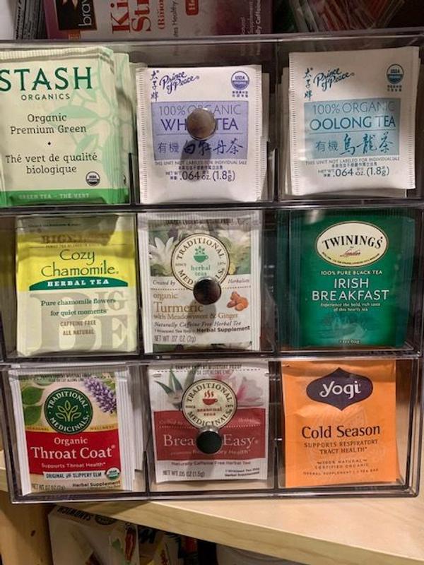 mDesign Plastic Tea Bag Caddy Box Storage Container Organizer - Clear ...