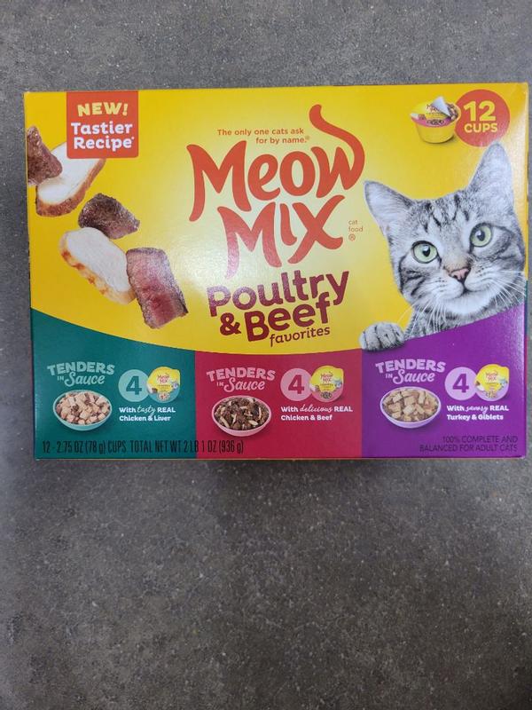 Meow Mix Tender Favorites Poultry & Beef Cat Food, 24 Pack
