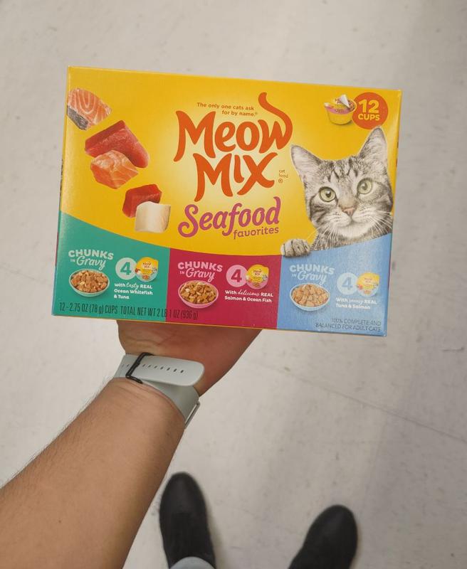 Meow Mix Savory Morsels Seafood Favorites Variety Pack Wet Cat Food, 2.75 oz., Pack of 12 | Petco