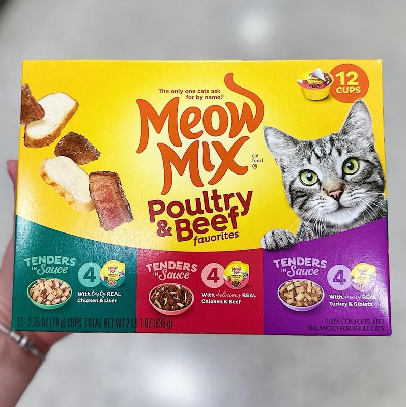 Meow Mix Tender Favorites Poultry & Beef Cat Food, 24 Pack