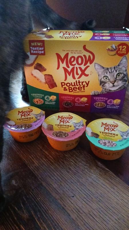 Meow Mix Tender Favorites Poultry & Beef Wet Cat Food Variety Pack, 2. ...