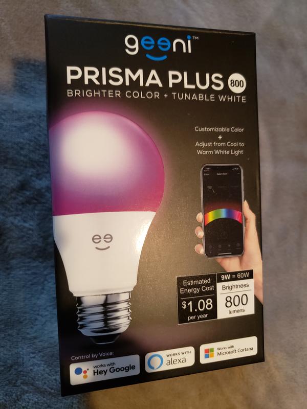 Geeni Prisma Plus 800 Wi-Fi LED Smart Light Bulb, Brighter Color ...