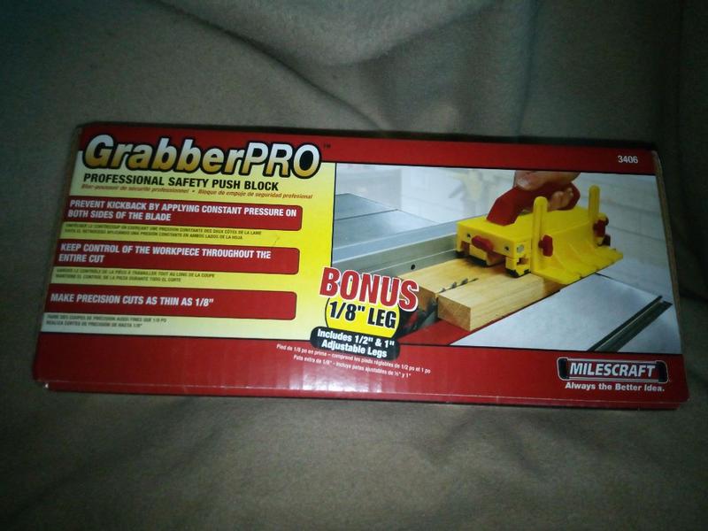 Milescraft Grabber Pro Push Block For Table Saws, Router Tables, Band ...