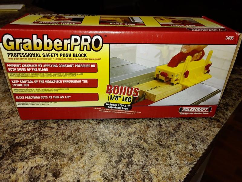 Milescraft Grabber Pro Push Block For Table Saws, Router Tables, Band ...
