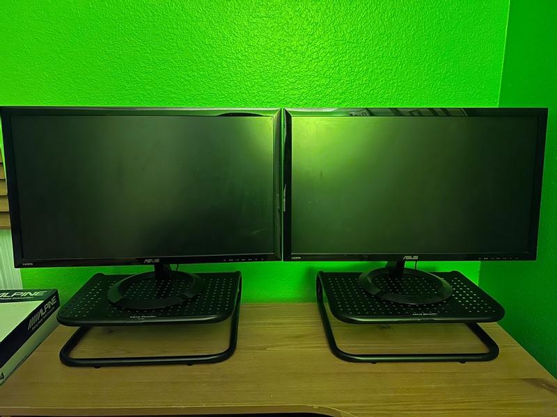 Mind Reader Mind Reader Metal Monitor Stand Riser, Chord Management For ...