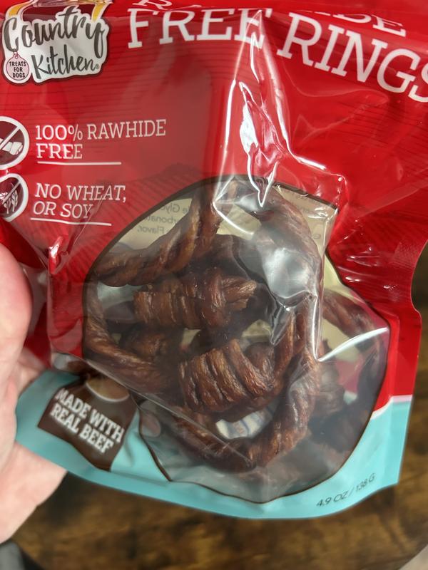 COUNTRY KITCHEN Rawhide-Free Beef Rings Dog Chew Treats, 7 count ...