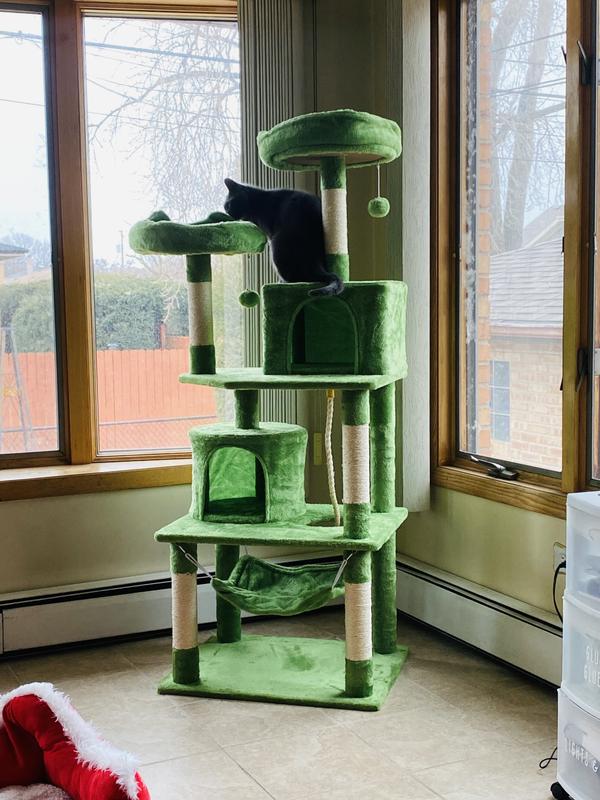 YAHEETECH 63-in Multi-Level Sisal Cat Tree, Light Gray - Chewy.com