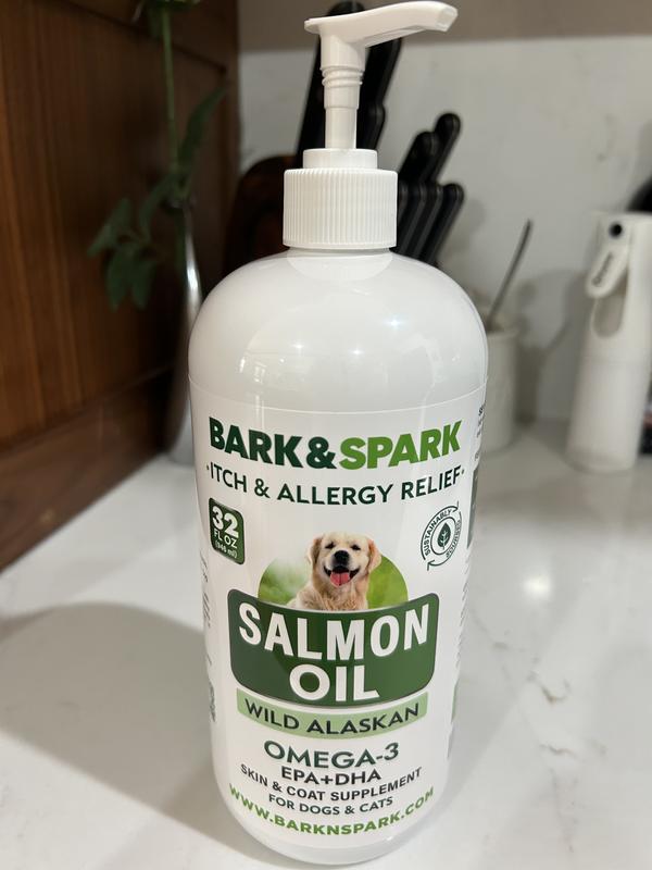 BARK&SPARK Omega 3 Salmon Oil Skin & Coat Supplement for Dogs, 32-fl oz bottle - Chewy.com