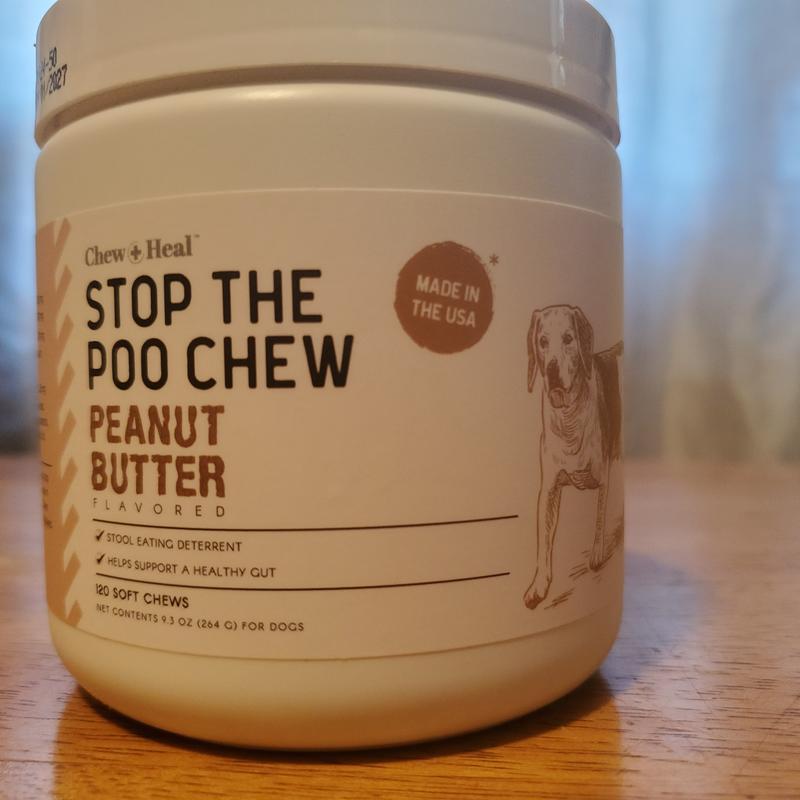 CHEW + HEAL Stop The Poo Peanut Butter Flavored Soft Chew Coprophagia ...