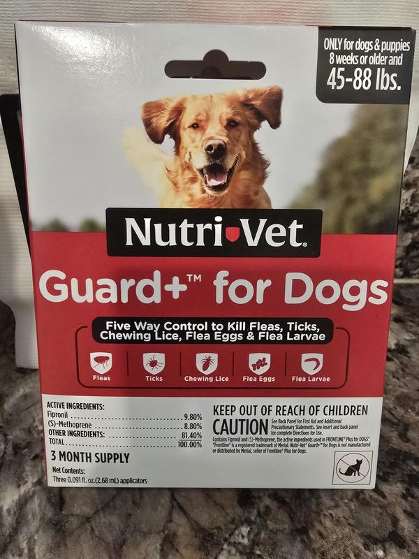 NUTRI-VET Guard Plus Flea & Tick Treatment for Medium Dogs, 45-88 lbs ...