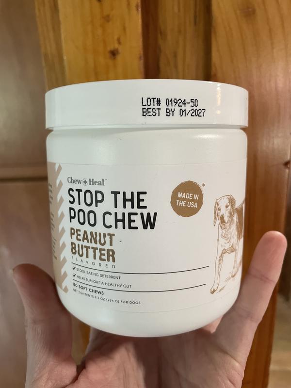 CHEW + HEAL Stop The Poo Peanut Butter Flavored Soft Chew Coprophagia ...