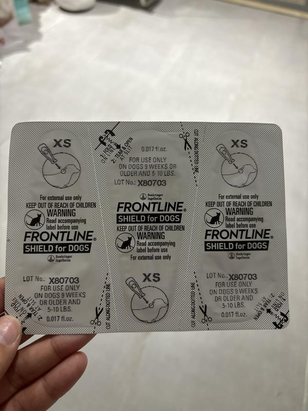 FRONTLINE SHIELD Flea & Tick Treatment for Extra Small Dogs, 5 - 10 lbs ...