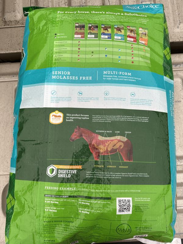 NUTRENA SafeChoice Senior Molasses Free Horse Feed, 50-lb bag - Chewy.com