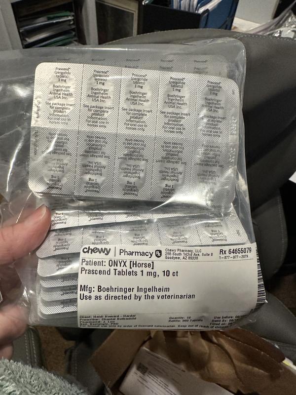 PRASCEND (Pergolide) Tablets for Horses, 1-mg, 10 tablets - Chewy.com