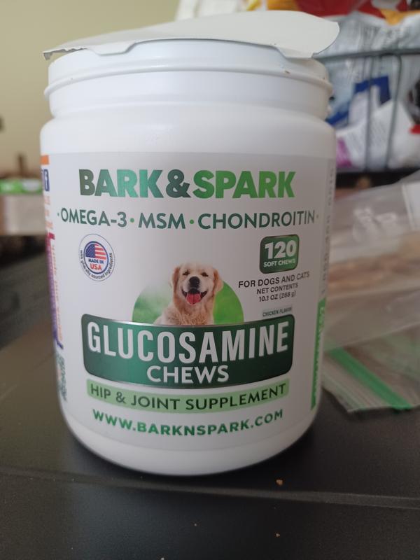 BARK&SPARK Glucosamine Hip & Joint Care Dog Treats Supplement, Omega, 120 count - Chewy.com