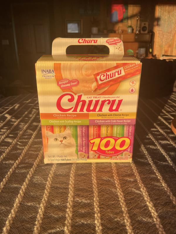 INABA Churu Grain-Free Chicken Variety Lickable Cat Treat, 0.5-oz tube ...