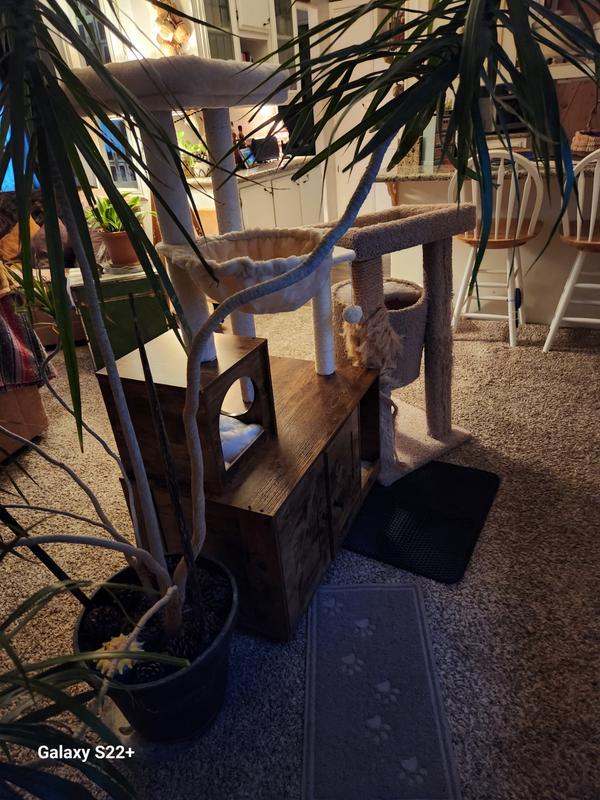 Discontinued - IRIS USA Large Cat Litter Box with Scatter Shield ...