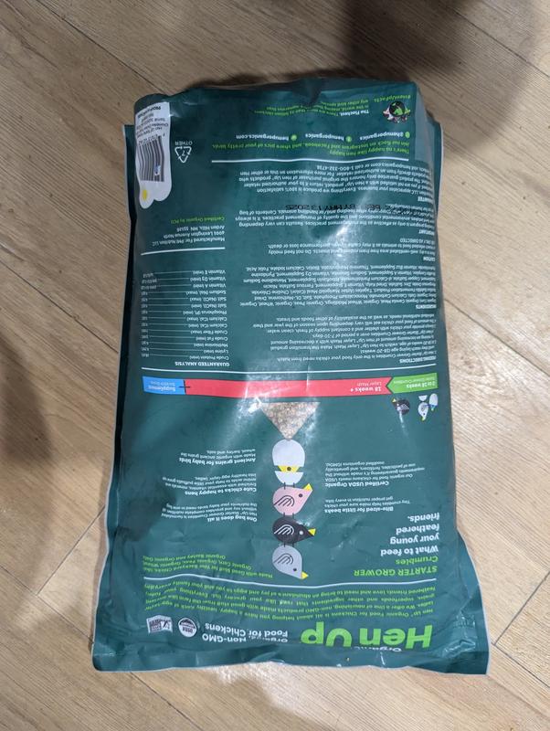 HEN UP Starter Grower Organic Non-GMO 18% Protein Chicken Feed, 10-lb ...