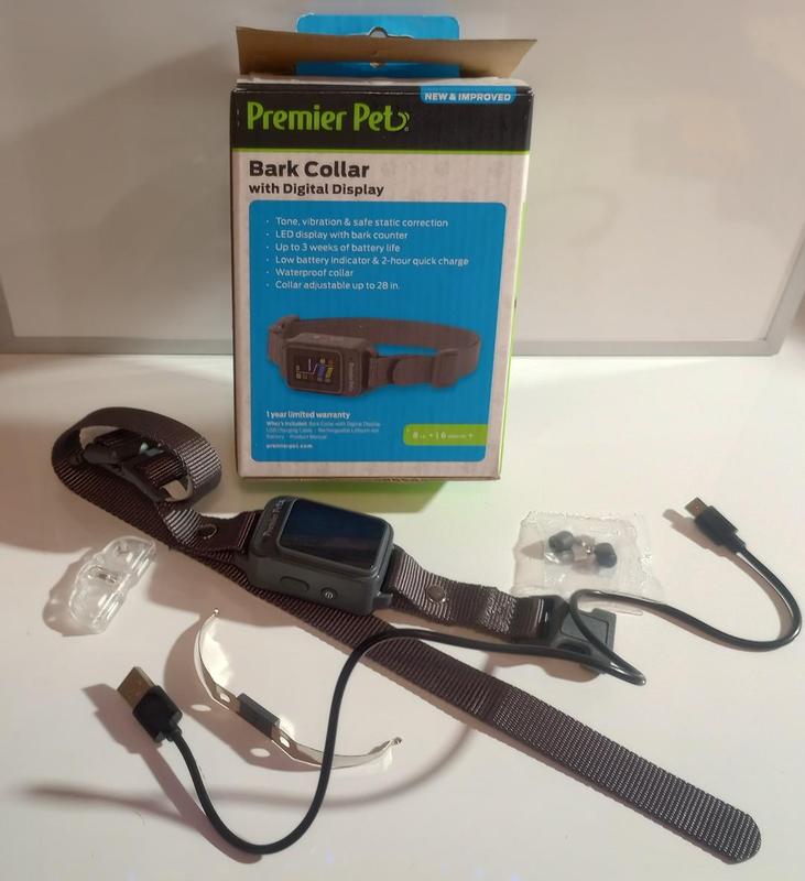 PREMIER PET Waterproof Dog Bark Collar with Digital Display, Gray ...