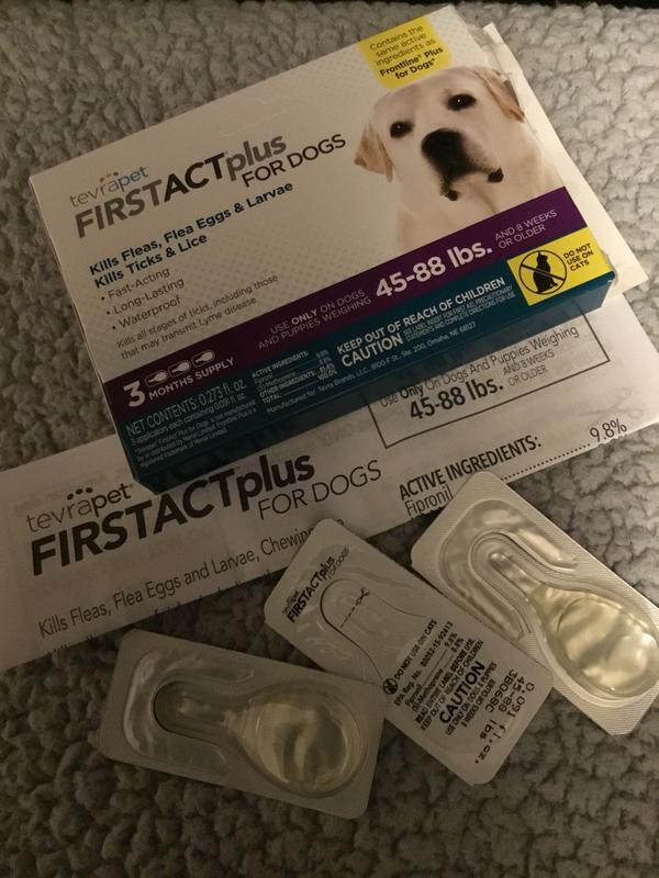 TEVRAPET FirstAct Plus Flea & Tick Spot Treatment for Dogs, 45 - 88 lbs ...