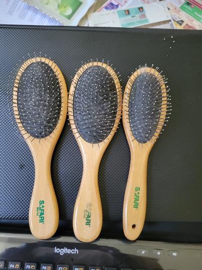 SAFARI Wire Pin Bamboo Handle Dog Brush, Large - Chewy.com