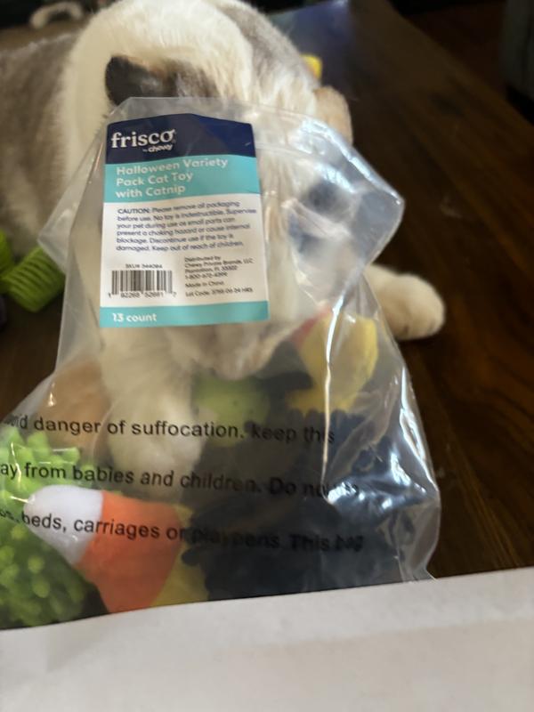 FRISCO Halloween Spring, Moppy Ball & Plush Variety Pack Cat Toy with ...