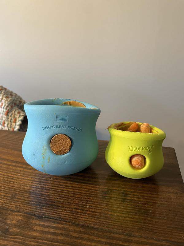 WEST PAW Zogoflex Toppl Tough Treat Dispensing Dog Chew Toy, Aqua Blue ...